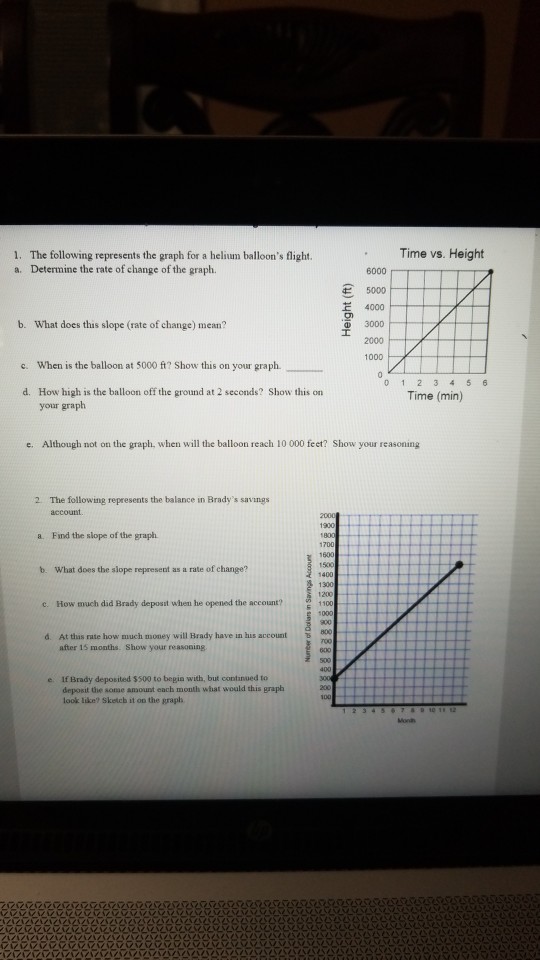 Solved Time vs. Height The following represents the graph | Chegg.com