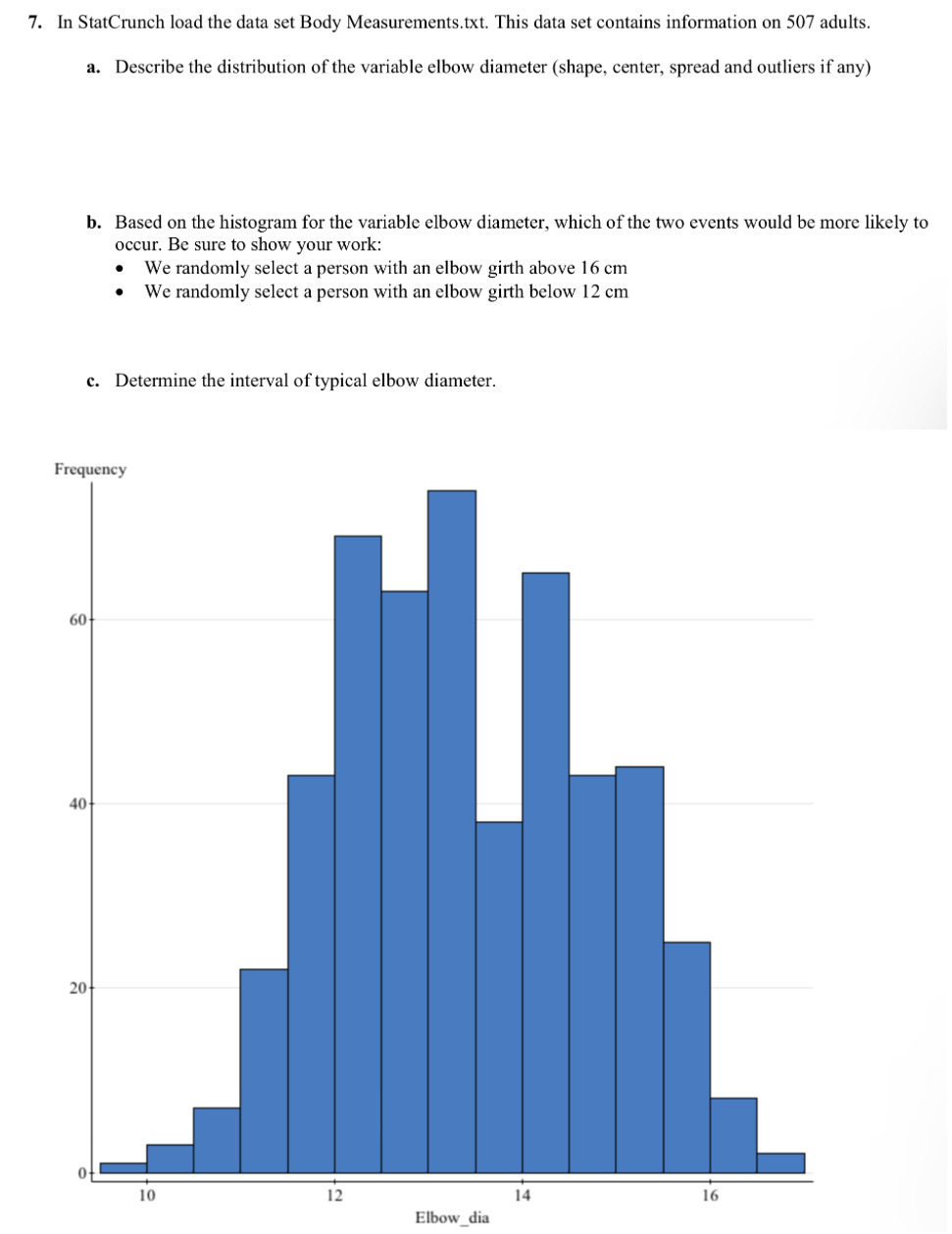 7. In StatCrunch load the data set Body | Chegg.com