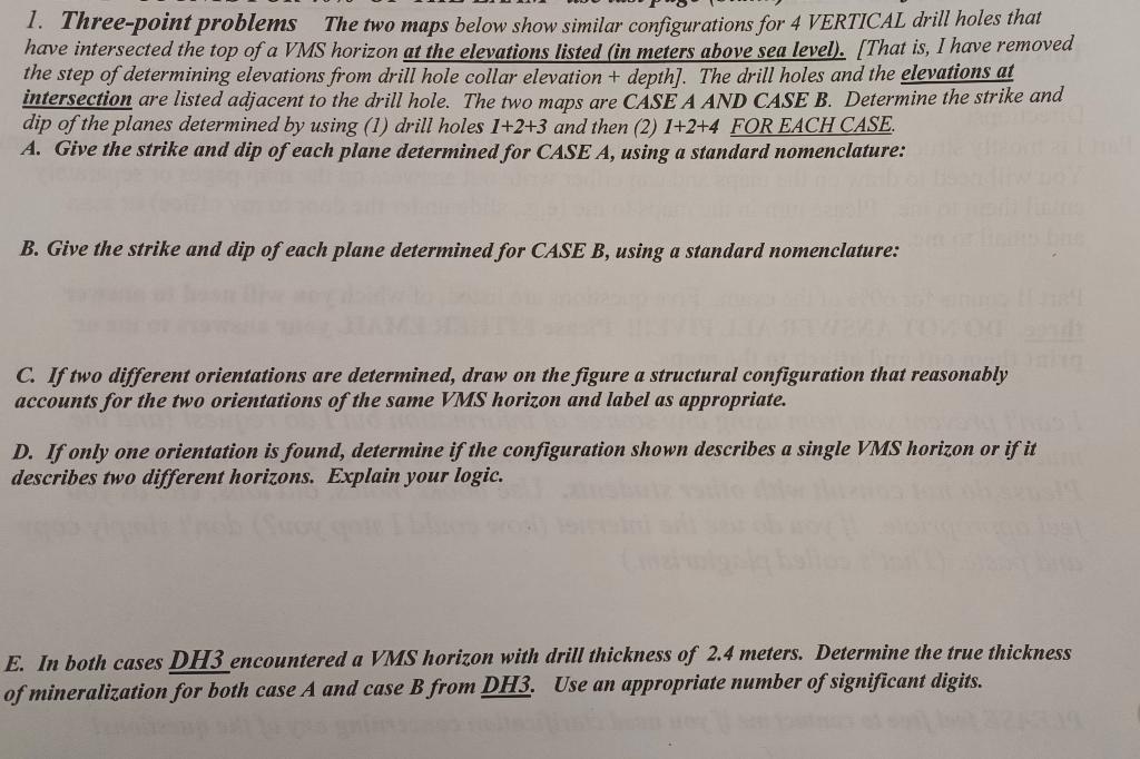 Solved 1. Three-point problems The two maps below show | Chegg.com