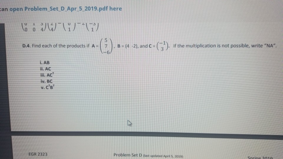 Solved an open Problem Set D Apr 5 201.pdf here 0 0 4/ 4 | Chegg.com
