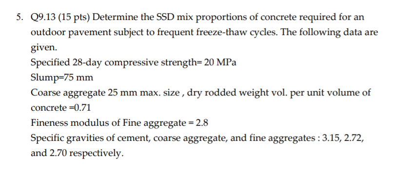 Solved 5. 09.13 (15 pts) Determine the SSD mix proportions | Chegg.com