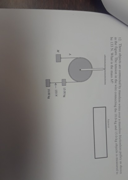 Solved 12. Three objects are connected by massless wires | Chegg.com