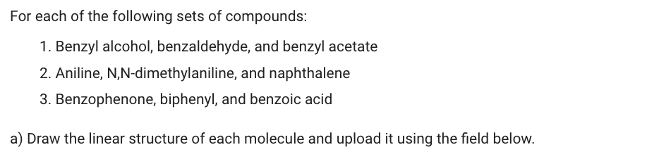Solved For each of the following sets of compounds:Benzyl | Chegg.com