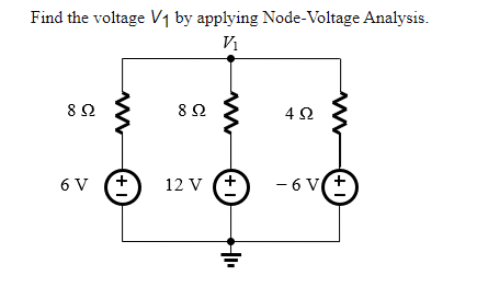 Solved Find the voltage V1 by applying Node-Voltage | Chegg.com