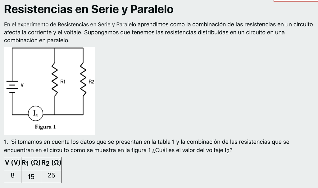 Solved Resistencias en Serie y Paralelo En el experimento de | Chegg.com