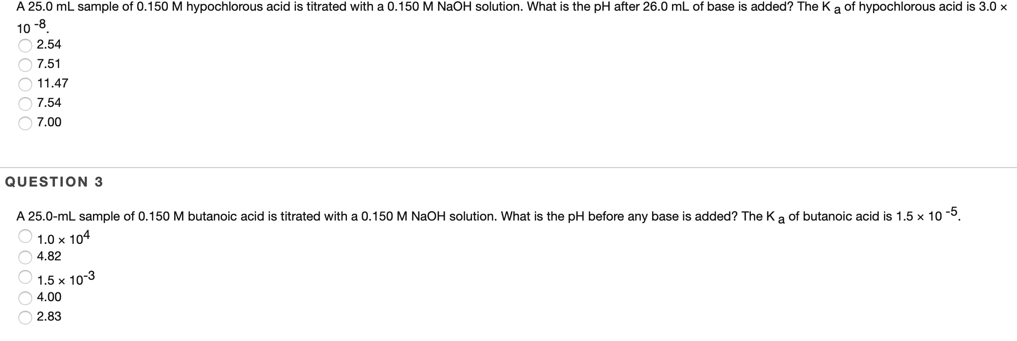 Solved A 25.0 mL sample of 0.150 M hypochlorous acid is | Chegg.com