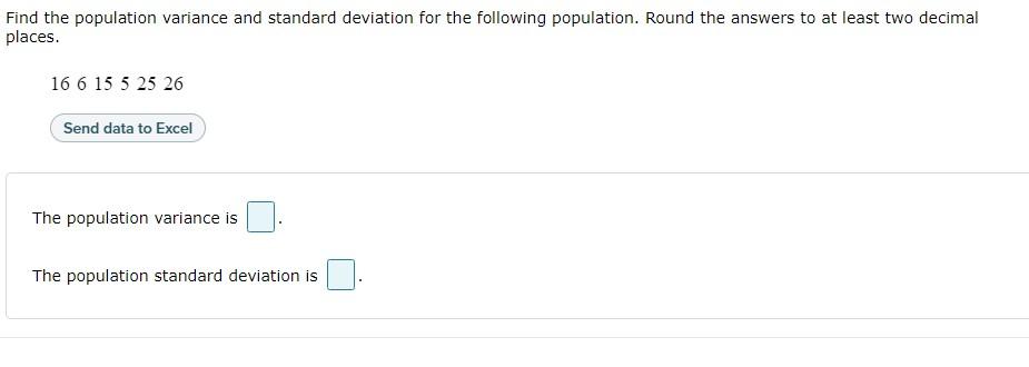 Solved Find the population variance and standard deviation | Chegg.com