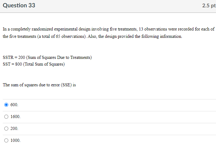 Solved Question 35 Part Of An Anova Table Is Shown Below 
