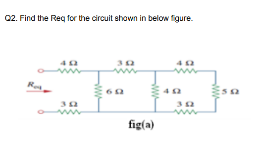 Solved Q2. Find the Req for the circuit shown in below | Chegg.com