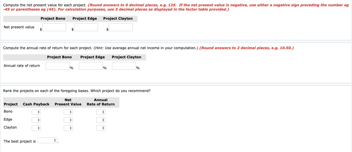 Solved Problem 24-1A U3 Company is considering three | Chegg.com