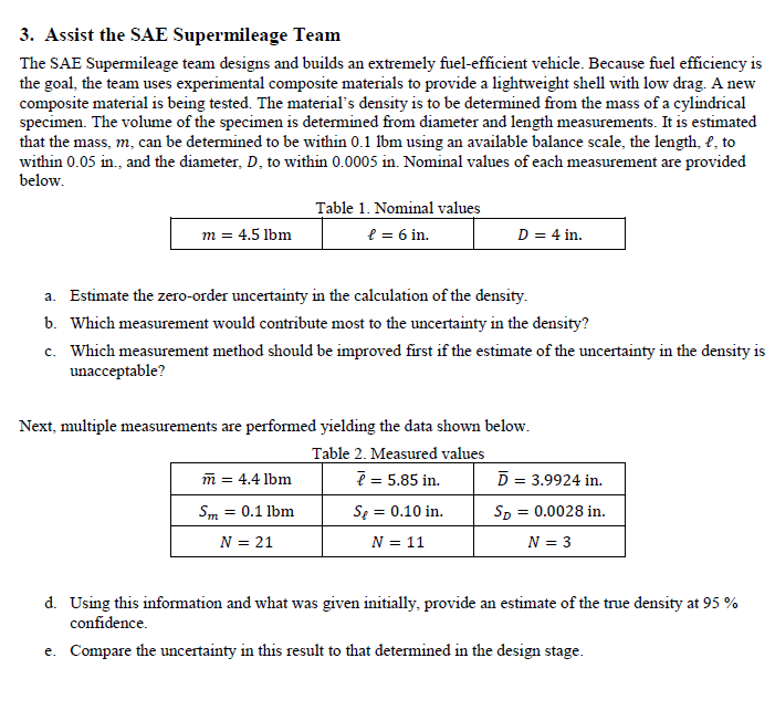 3. Assist the SAE Supermileage Team The SAE | Chegg.com