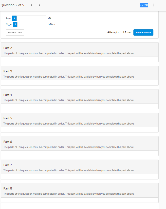 Solved Question 2 of 5 - /20 III View Policies Current | Chegg.com