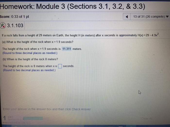 Solved If a rock falls from a height of 29 meters on Earth, | Chegg.com