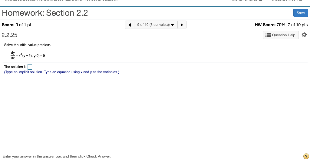 Solved Save Homework Section 2 2 Score 0 Of 1 Pt 9 Of 10