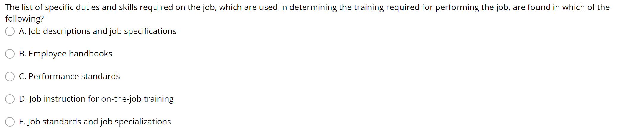 Solved The list of specific duties and skills required on | Chegg.com