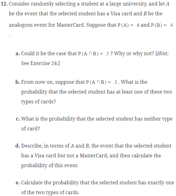 Solved 2. Consider randomly selecting a student at a large | Chegg.com