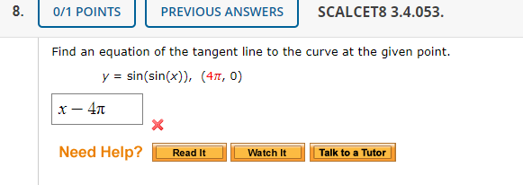Solved 0/1 POINTS PREVIOUS ANSWERS SCALCET8 3.4.011. Find | Chegg.com