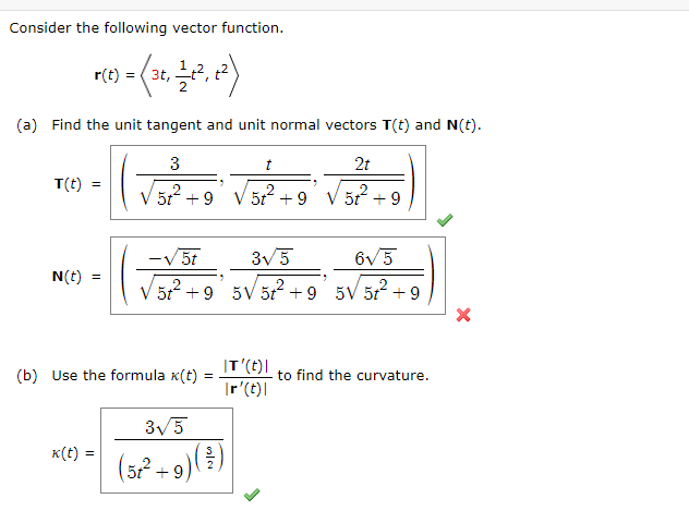 Solved Consider the following vector function. | Chegg.com