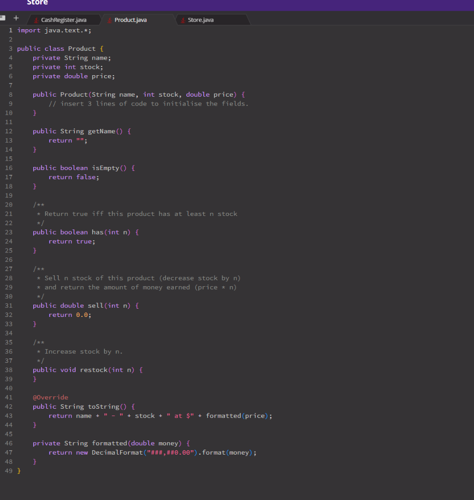 A store sells a number of products. The initial stock | Chegg.com