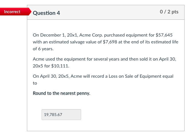 Solved On December 1, 20x1, Acme Corp. purchased equipment | Chegg.com