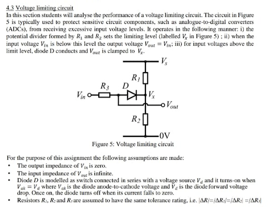 4.3 Voltage limiting circuit In this section students | Chegg.com