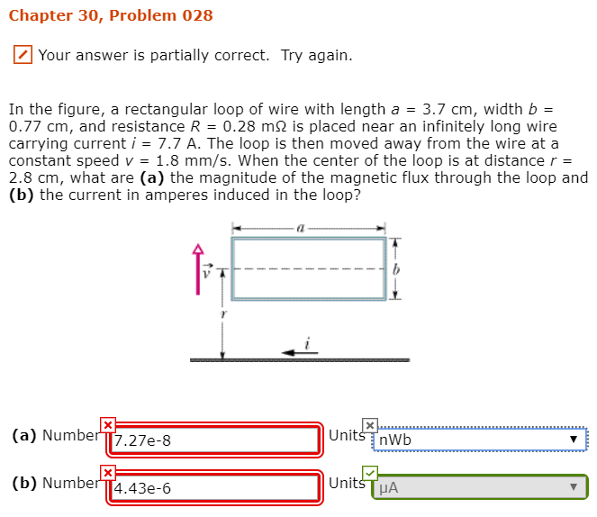 Solved Chapter 30, Problem 028 Your answer is partially | Chegg.com