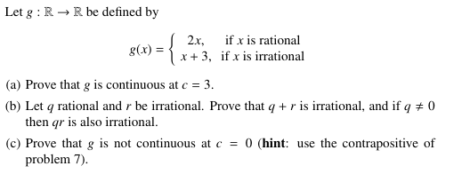 Solved Let g:R→R be ﻿defined | Chegg.com