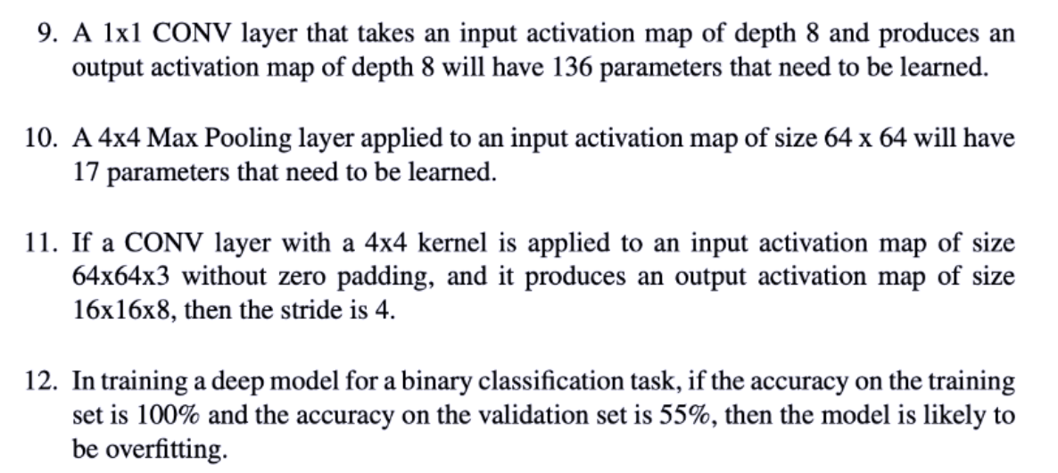 Solved 9. A 1x1 CONV layer that takes an input activation | Chegg.com
