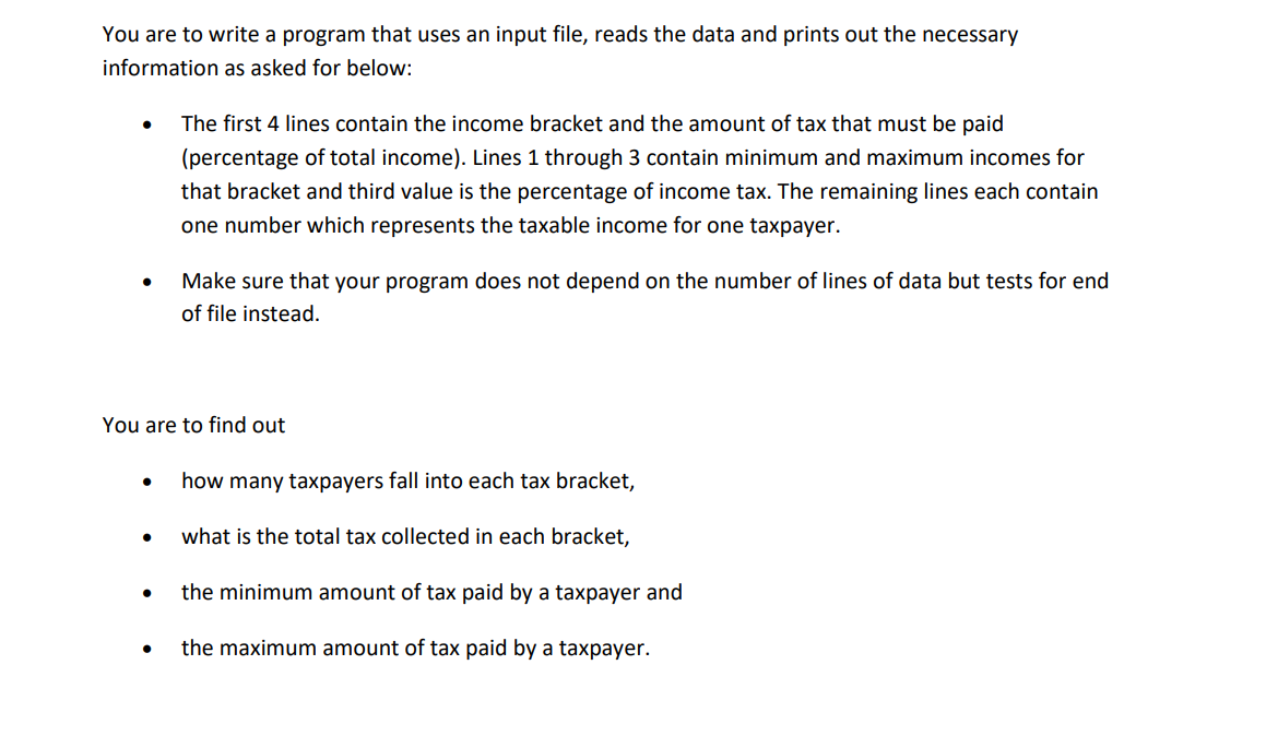 Solved You are to write a program that uses an input file, | Chegg.com