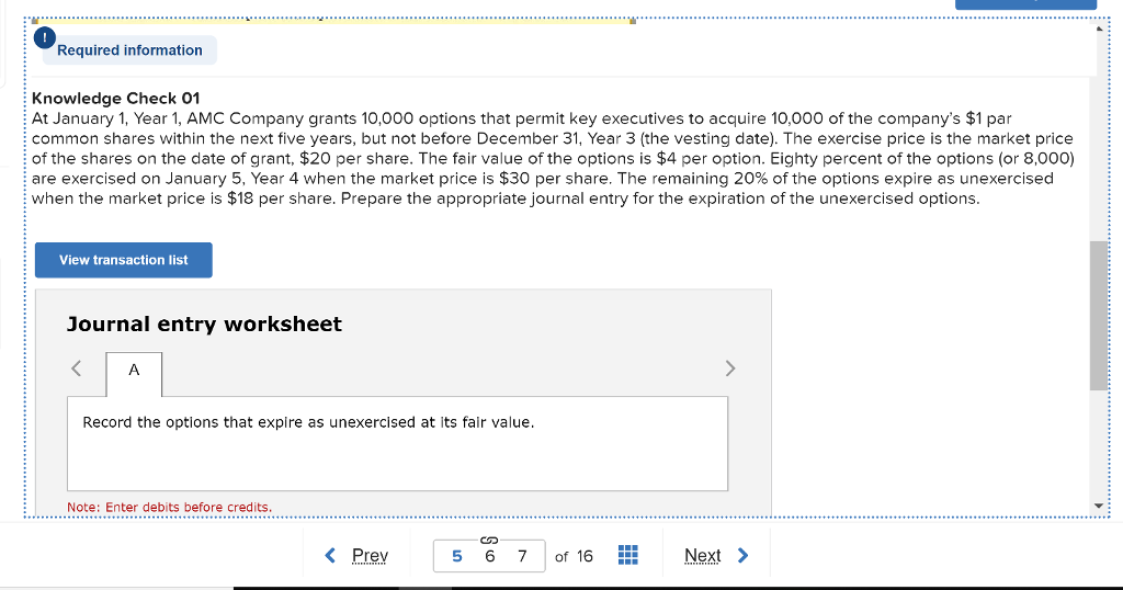 Solved Required information Knowledge Check 01 At January 1, | Chegg.com