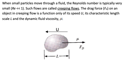 Solved When small particles move through a fluid, the | Chegg.com