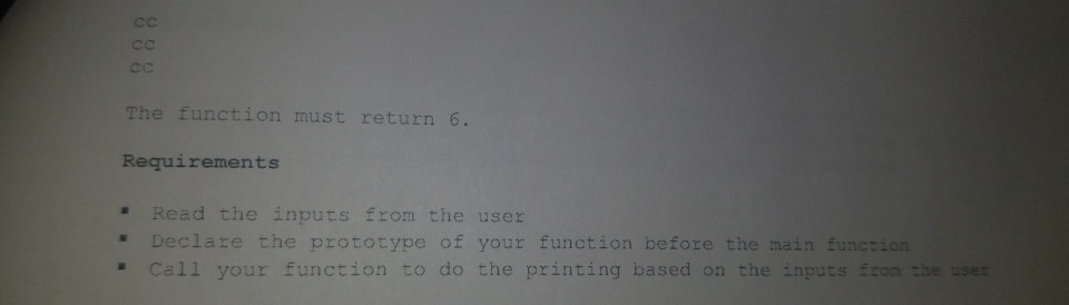 Solved 13. Write a function named printPattern that takes | Chegg.com