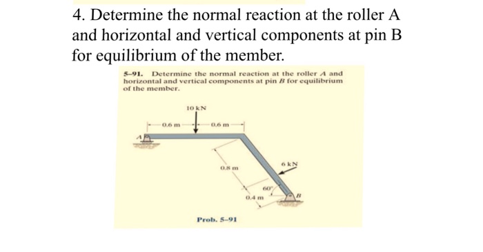 Solved Determine the normal reaction at the roller A and | Chegg.com