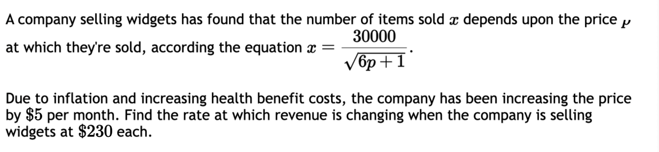 Solved A company selling widgets has found that the number | Chegg.com