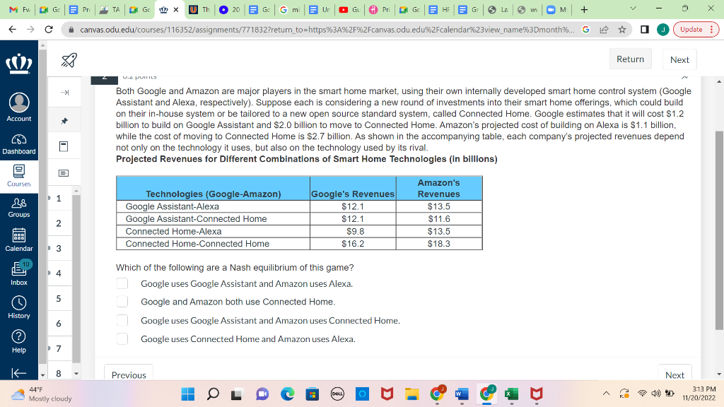 Solved Both Google and Amazon are major players in the smart | Chegg.com
