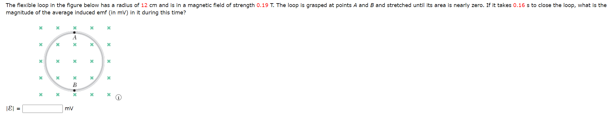 Solved magnitude of the average induced emf (in mV ) in it | Chegg.com