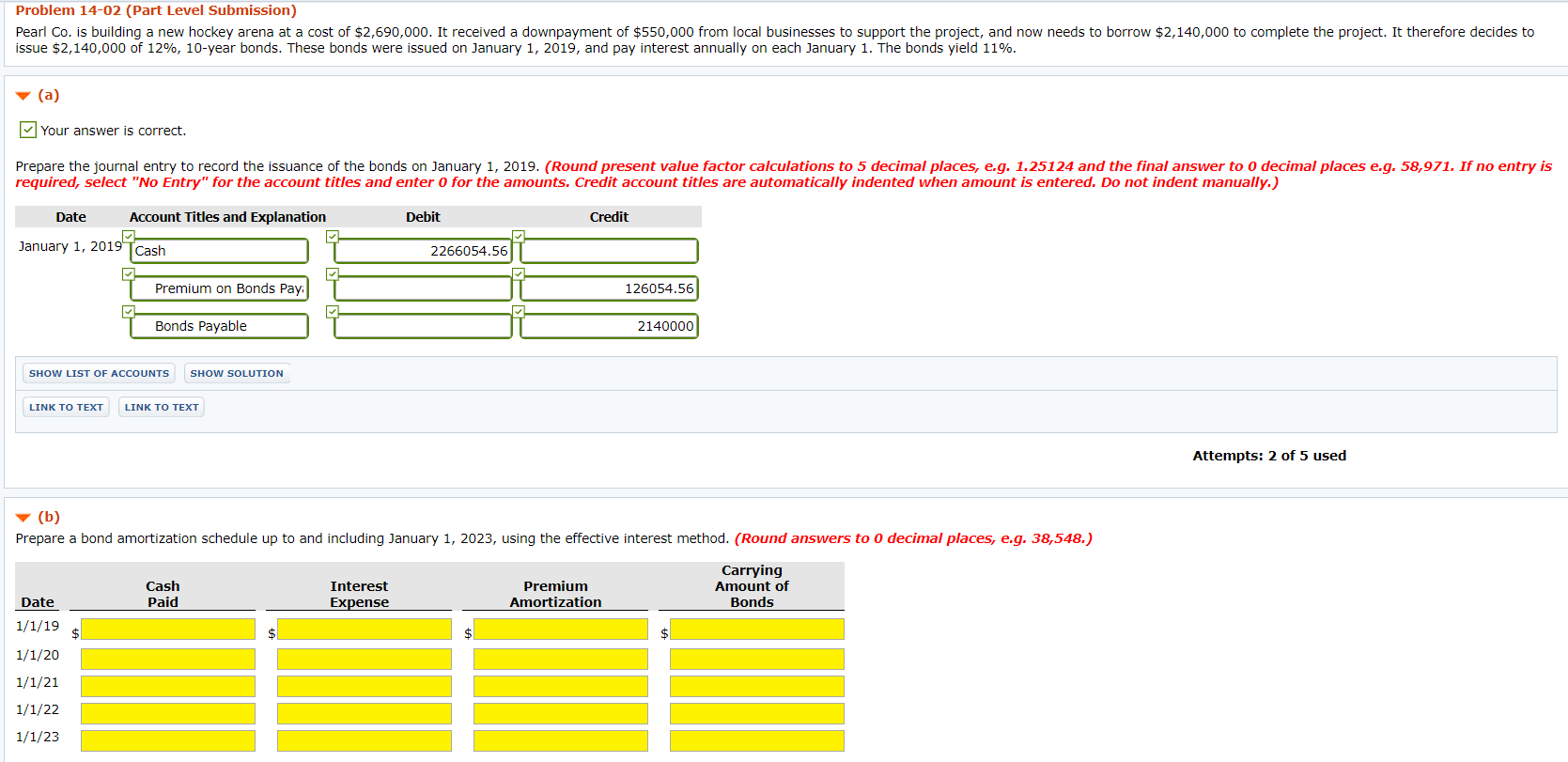 Solved Problem 14-02 (Part Level Submission) Pearl Co. is | Chegg.com