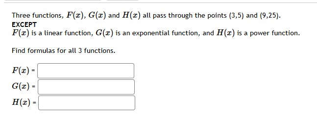 Solved Three functions, F(x),G(x) ﻿and H(x) ﻿all pass | Chegg.com