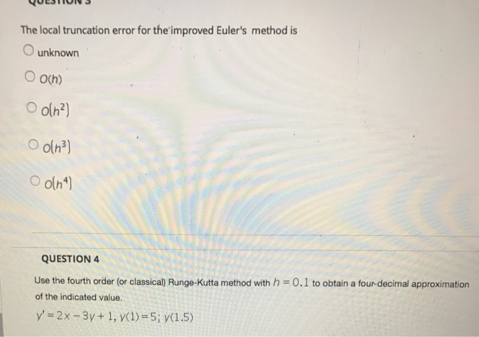 Solved The local truncation error for the improved Euler's | Chegg.com