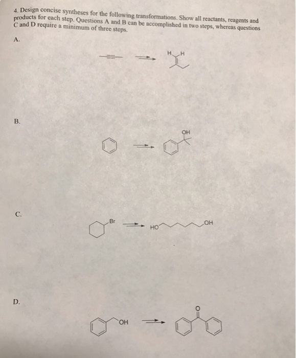 Solved 4. Design concise syntheses for the following | Chegg.com