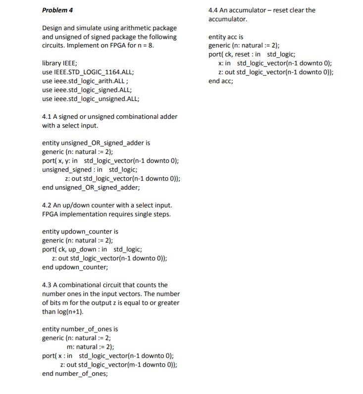 4.4 An accumulator- reset clear the accumulator | Chegg.com