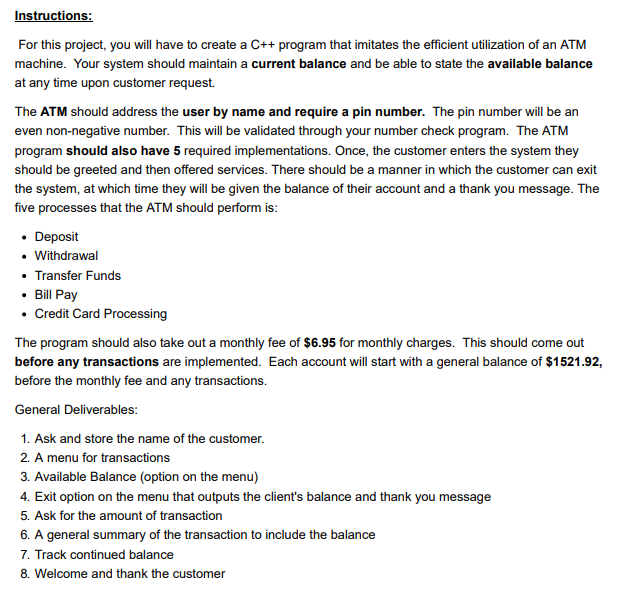 Solved Instructions: For this project, you will have to | Chegg.com
