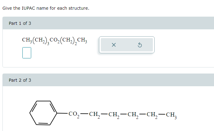 Solved Give the IUPAC name for each structure. Part 3 of 3 | Chegg.com