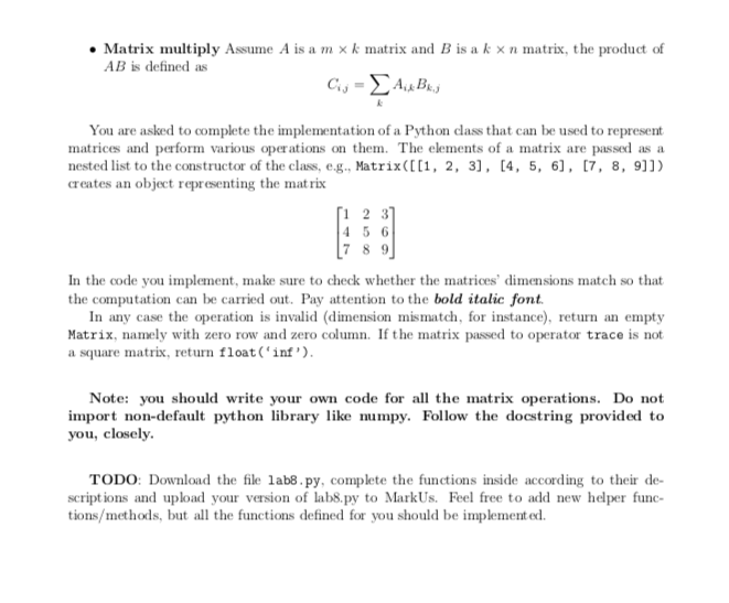 Solved Question A matrix of dimensions m × n (an m-by-n | Chegg.com