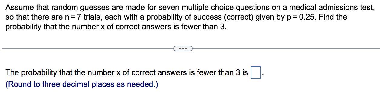 Solved Assume that random guesses are made for seven | Chegg.com