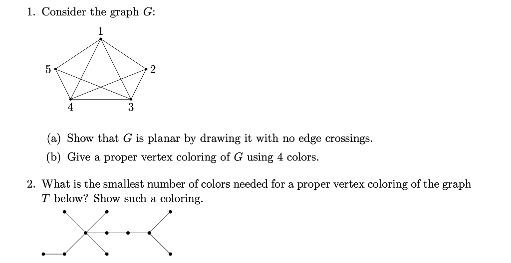 Solved 1. Consider the graph G: 5 2 4 3 (a) Show that G is | Chegg.com