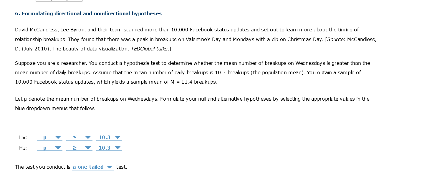 Solved 6. Formulating directional and nondirectional | Chegg.com
