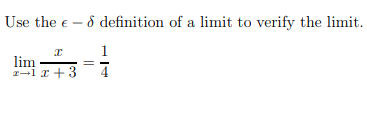 Solved Use the ϵ−δ definition of a limit to verify the | Chegg.com