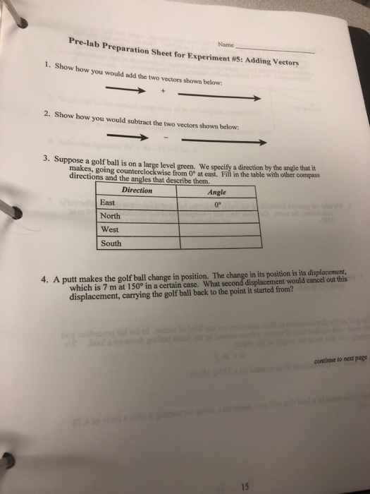 Solved Name re-lab Preparation Sheet for Experiment #5: | Chegg.com