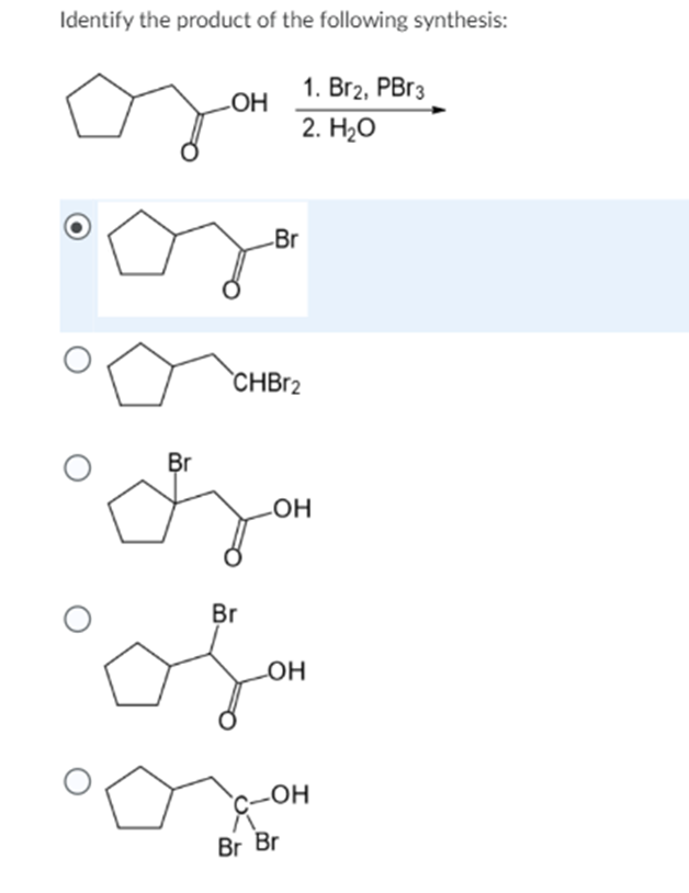 Solved Identify the product of the following synthesis: 1. | Chegg.com